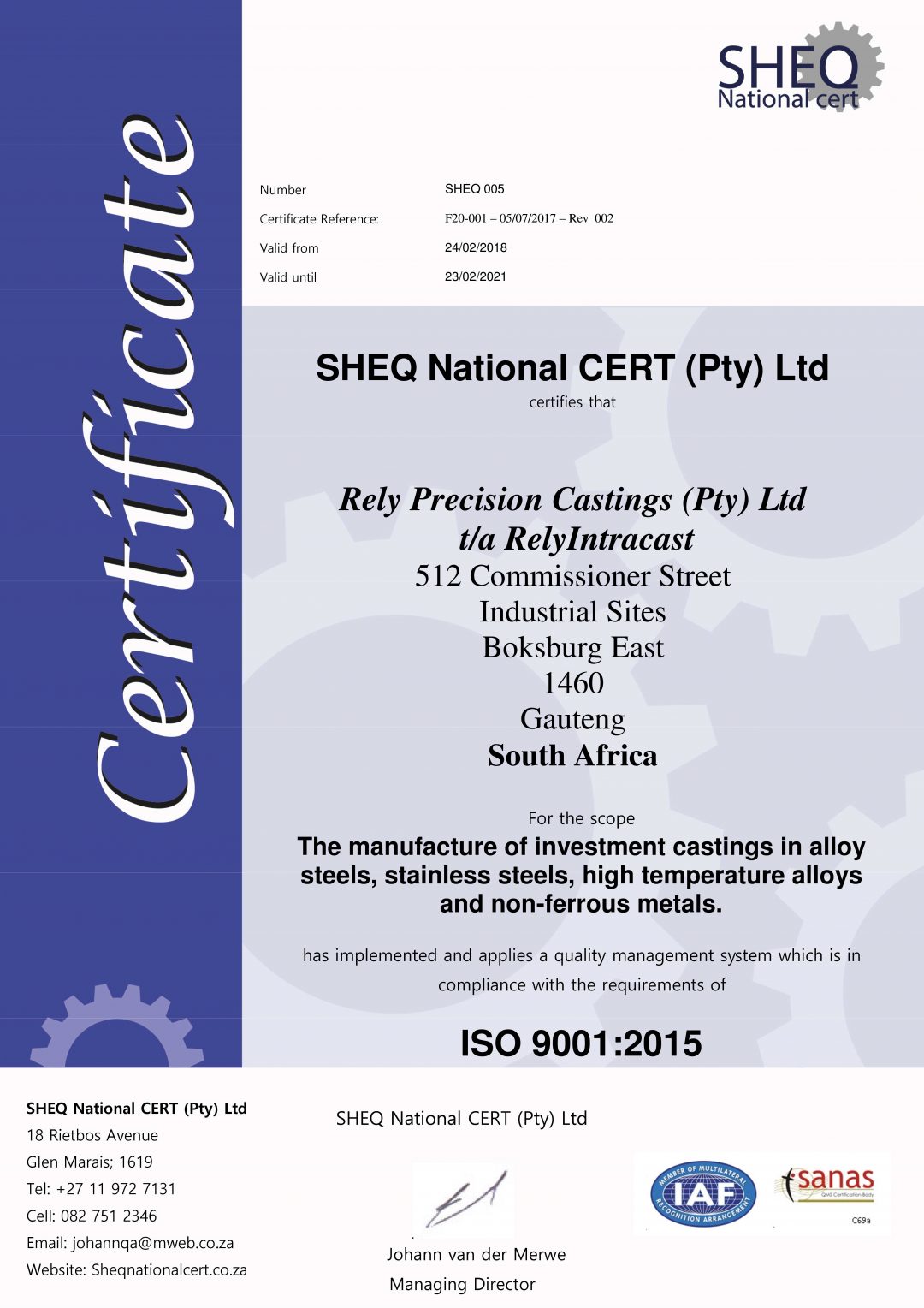 Downloads | Rely Precision Castings
